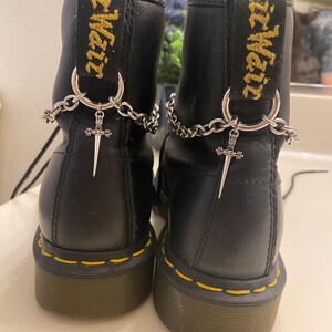 BARBED WIRE LEATHER Boot Strap, Holographic Vegan Leather Boot Chain ...