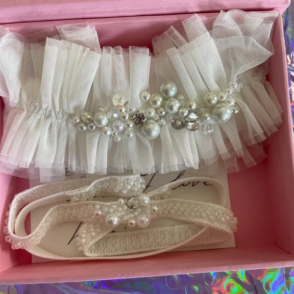 Elegant Blue Wedding Garter for Bride With Sparkly Crystals, Jeweled ...