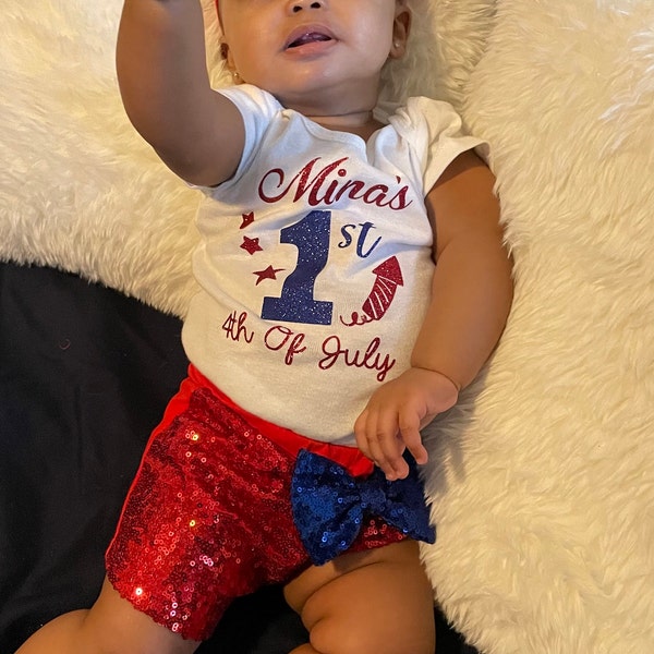 Personalized 2021 First 4th of July Shorts Outfit, First Fourth of July ...