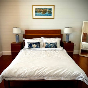 Bed Runner Hamptons Style, Patchwork Bed Scarf, Beach House Bedding ...