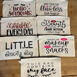 Funny Makeup Bag Svg Bundle, Cosmetic Bag Sayings Bundle, Make up ...