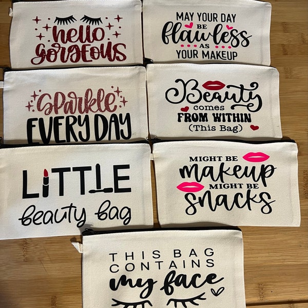 Funny Makeup Bag Svg Bundle, Cosmetic Bag Sayings Bundle, Make up ...