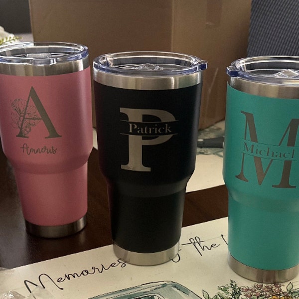 Personalized Tumbler, Engraved Large 30oz Cup, Monogrammed Cup ...