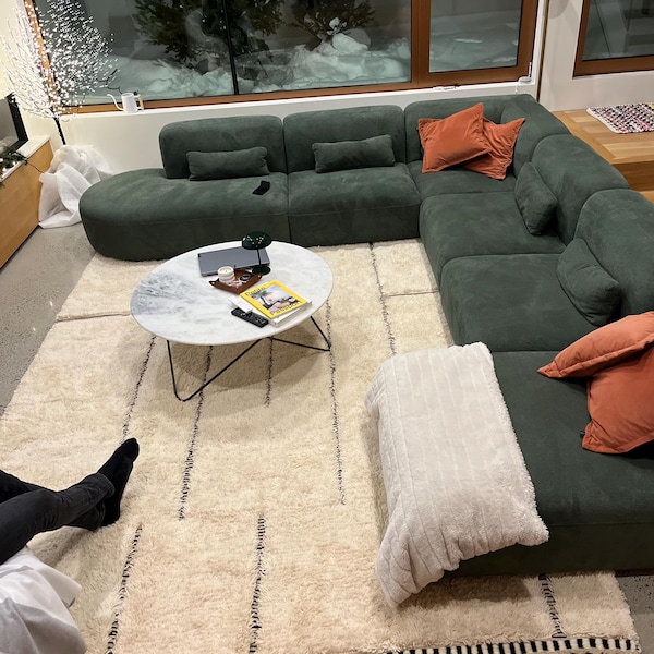 Moroccan Cobalt Blue Rug - Moroccan Solid Rug - Beni Ourain Rug ...