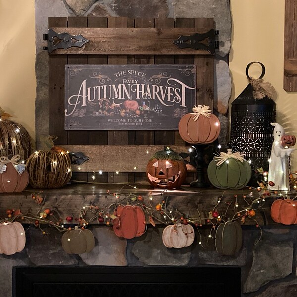 Personalized Autumn Harvest Sign: Rustic Fall Farmhouse Decor - Etsy