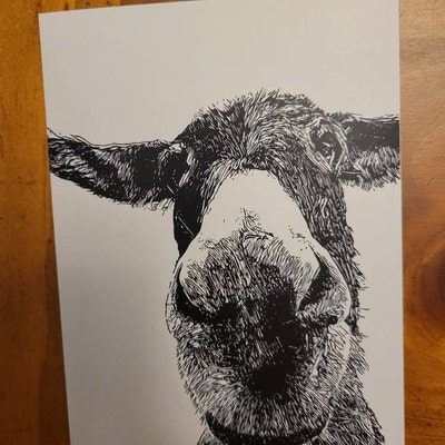 Original Donkey Linocut Art Print - Etsy