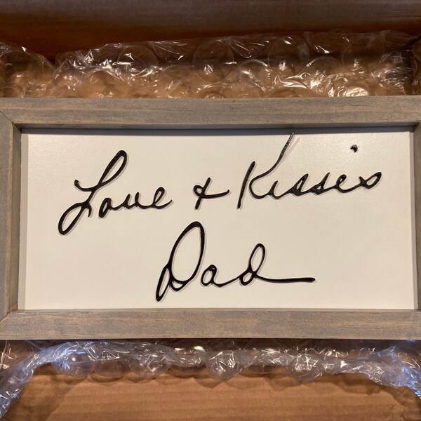 Custom Handwriting Laser Cut 3D Sign - Etsy