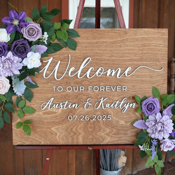 3D Wedding Welcome Sign, 3D Wedding Signage, Custom Wood Wedding Sign ...