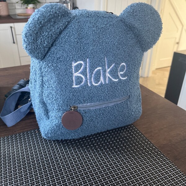 Teddy Bear Backpack Toddler Backpack, Custom Name Backpack Embroidered ...