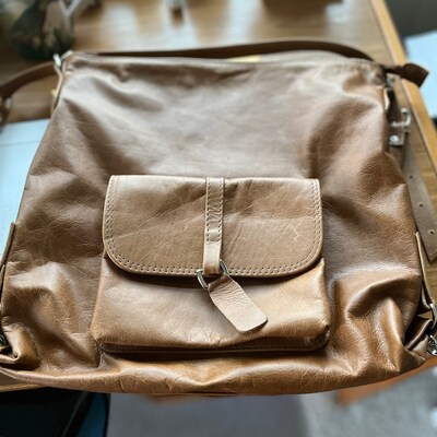 XXL Handbag, Oversize Brown Handbag, Large Shoulder Bag, Soft Leather ...