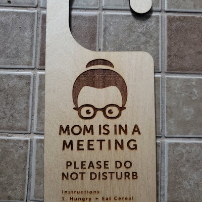 Please Do Not Disturb Mom Working Door Hanger in A Meeting Sign WFH ...