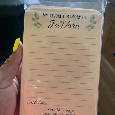 Handmade Memorial Share a Memory Cards Memorial Cards Share Words of ...