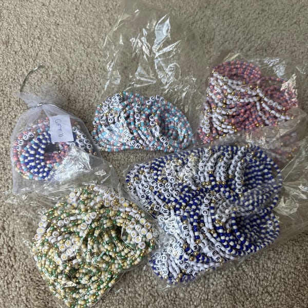 25-50-100-200-1000 Beaded Bracelets/friendship Bracelets/custom Name ...