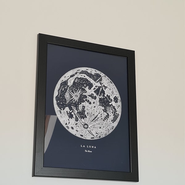 Moon Poster, Moon Print, Full Moon Print, Full Moon Poster, La Luna, La ...