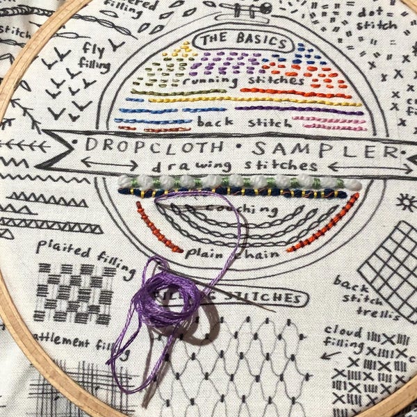 Garden Path Dropcloth Embroidery Sampler. - Etsy