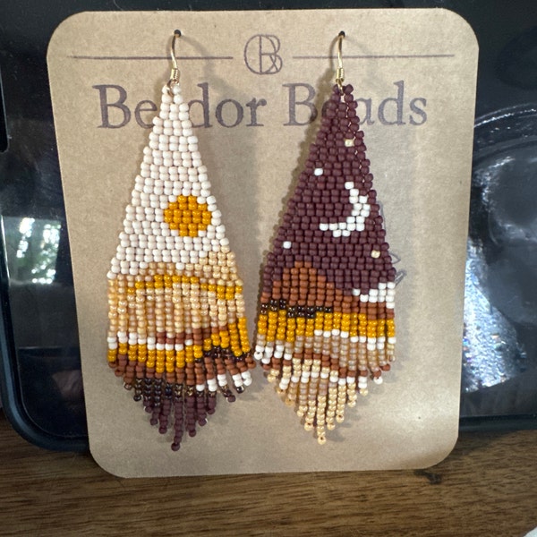 Rust Handwoven Beaded Earrings,handmade Gifts,beige,harvest,terracotta ...