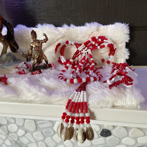 Large Size Mazo Different Orishas With Skull and Cowrie Shells - Etsy