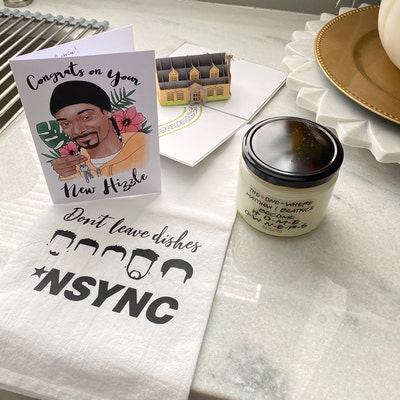 NSYNC Tea Towel Don't Leave Dishes NSYNC Funny Tea - Etsy