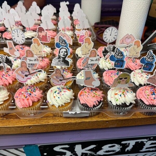 Taylor Swift Cupcake Toppers, Taylor Swift Birthday, Taylor Swift Party ...