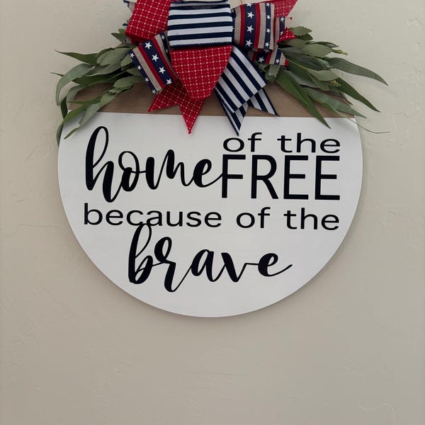 Veteran Door Hanger | Military Wreath | Army Sign | Patriotic Decor ...