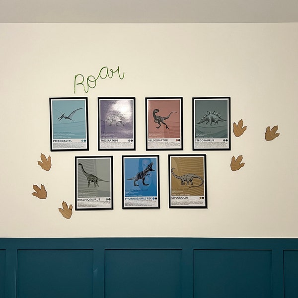 Roar Lettering - Dinosaur Feet - Footprints - Dino - Wire Words - Wall ...