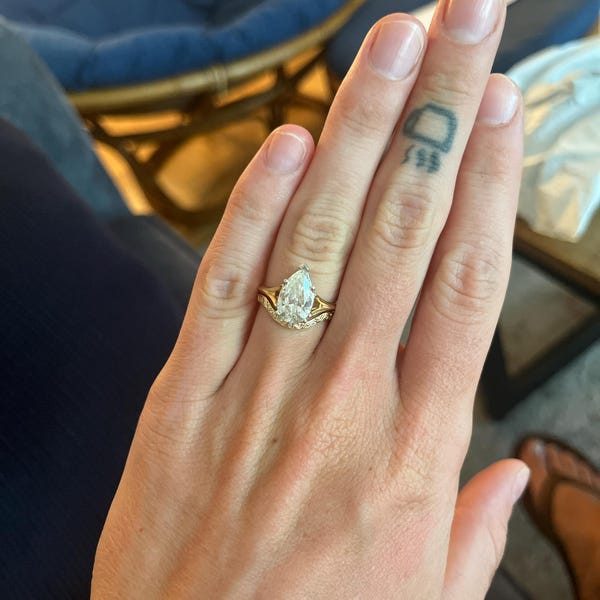 Pave Diamond Curved Wedding Band, Solid Gold Contour Ring, 14k Arch ...