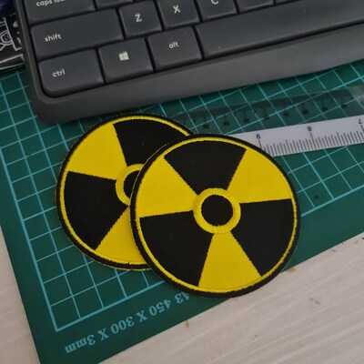 Radioactive Patch Iron Sew on Badge Warning Danger Radiation Hazard ...