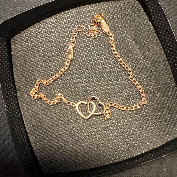 Double Heart Bracelet, Interlocking Hearts Bracelet Gift for Her ...