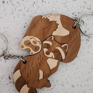 Interlocking Fox and Wolf Couple Keychains Friendship or Relationship ...