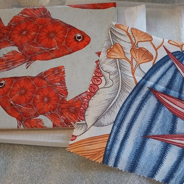 Navy Blue Fish Tile, Ocean Tile Feature Wall, Fish Decor, Pattern ...