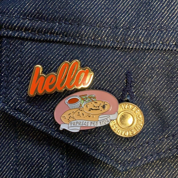 Hella Orange & Gold Enamel Label Pin - SF Giants - San Francisco ...