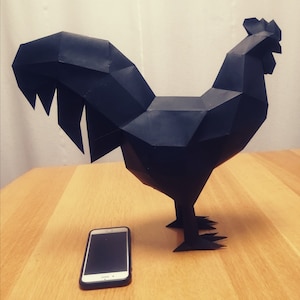 Rooster, Printable Papercraft Template, DIY Paper Pet Rooster. 2017 ...