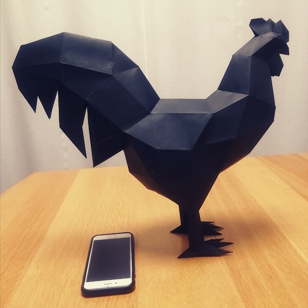 Rooster, Printable Papercraft Template, DIY Paper Pet Rooster. 2017 ...