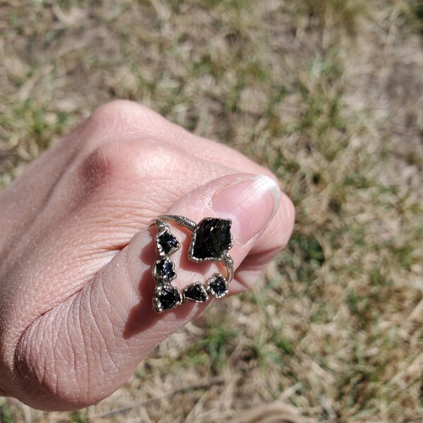 Solid Gold Boho Hippie Wedding Set| Raw Stone Engagement Ring| Handmade ...