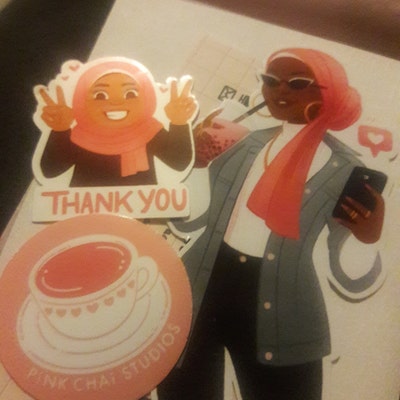 Hijabi Boba Baddie Sticker - Etsy