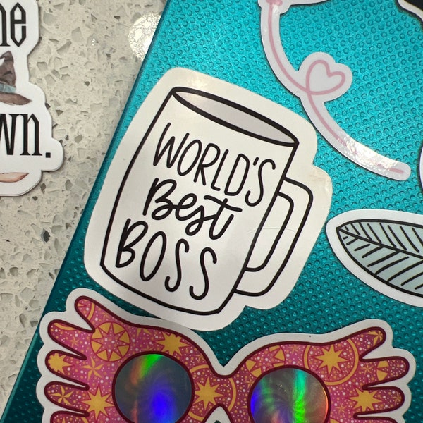 World's Best Boss Sticker, Vinyl TV Show Sticker, Office TV Show Gift ...