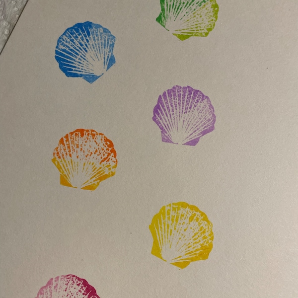 Seashell Ink Stamps, Shell Printing Block, DIY Eco Recyclable Wrapping ...