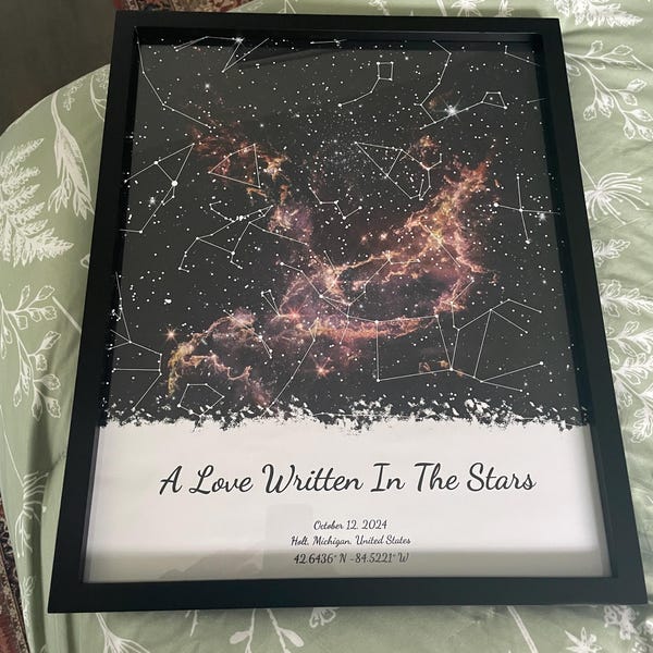 Custom Star Map by Date Night Sky Constellation Map, Personalized Star ...