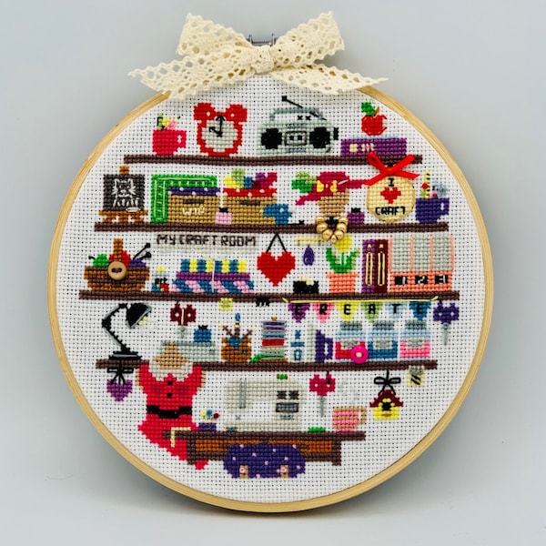 Cute Craft Sewing Art Room Cross Stitch Pattern PDF | Cute Room Cross ...