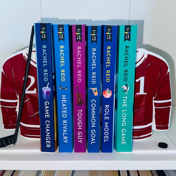 Hockey Book Ends Shelf Decor | Gifts | Books | Hockey Romance | Sports ...