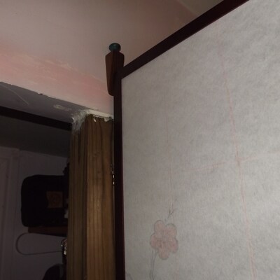 Small Walnut Wedge Shape Door Stop With Blue Handle, Door Stopper ...