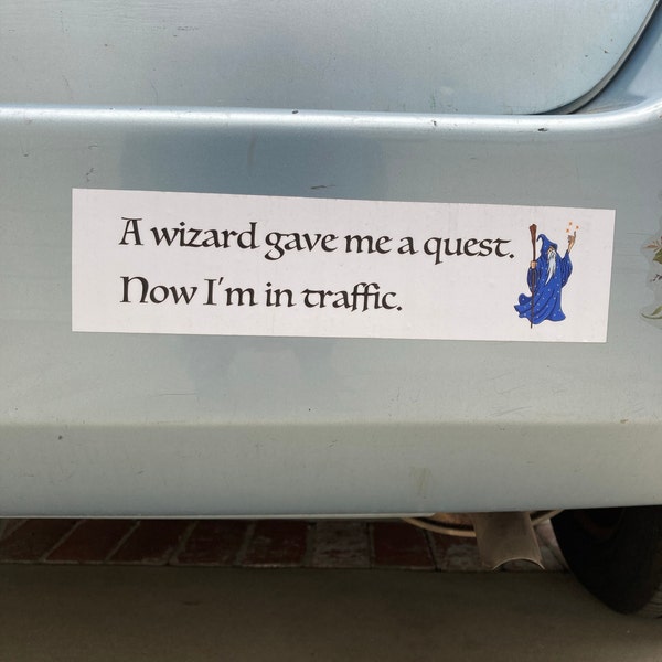 Wizard Bumper Sticker Funny, Cute Car Sticker Decals, Cursed Bumper ...