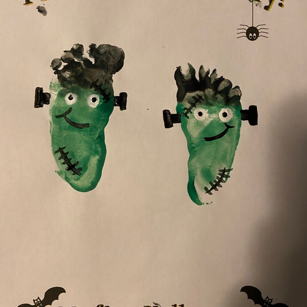 Halloween Handprint Art, My First Halloween Keepsake, Footprint Craft ...