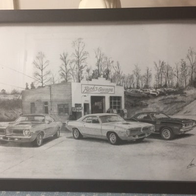 70-71-72-72-73 Plymouth Cuda Customized Pencil Drawing Print - Etsy
