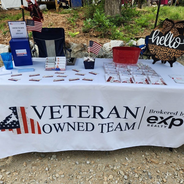 Full Color Trade Show Polyester Custom Tablecloth for Event, Craft Fair ...