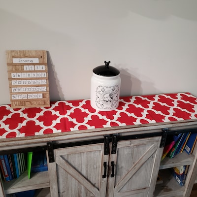 Red Table Runner Stripe Quatrefoil Polka Dot Plaid Rustic Home Decor ...