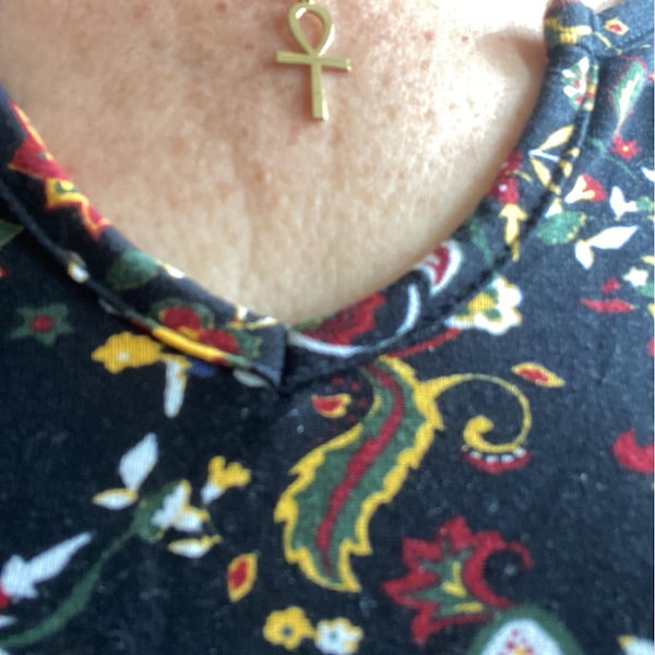 18K Gold Ankh Necklace, Gold Ankh Necklace, Dainty Ankh Necklace ...