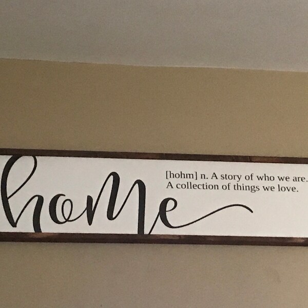 Home Definition Wood Framed Sign - Farmhouse Living Room Decor ...