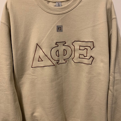 Sand Monochromatic Embroidery Greek Sweatshirt & Hoodie Sorority ...