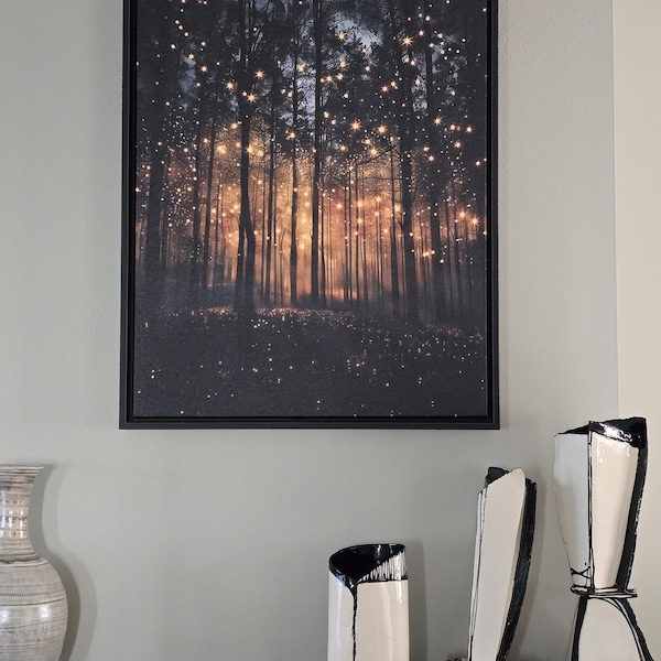 Enchanted Forest Firefly Art Print - Botanical Wall Art, Landscape ...